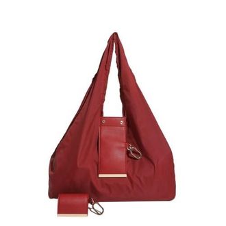 Generic Mini sac fourre-tout pliable et extensible avec porte-cl&eacute;s compact pour le shopping, les voyages, un usage quotidien, bordeaux, 33*27*26cm/12.99*10.66