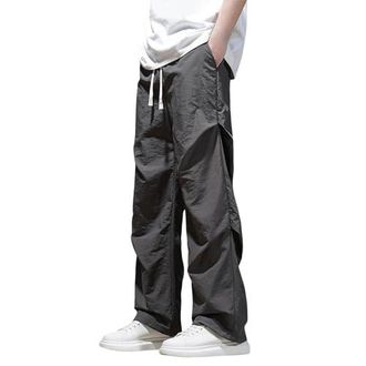 Generic Pantalon de jogging pour homme - Coupe droite - Taille &eacute;lastique confortable - Pantalon d&eacute;t&eacute; l&eacute;ger pour le quotidien &agrave; la maison en plein air lors de 