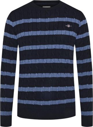 GANT Leichter Rundhalspullover aus Baumwolle mit Blockstreifen in