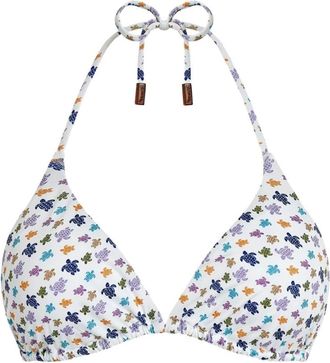 Vilebrequin Femme, Maillots de bain, Blanc, Taille: 38 FR Triangle Bikini Top Micro Ronde des Tortues