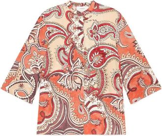 Maliparmi Maliparmi, Femme, Blouses et Chemises, Rouge, Taille: 42 FR Hippie Lotus Kaftan