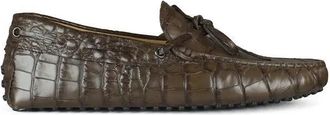 Tod's Tods Loafer - Crocodile Effect Leather Loafers - Gr. 41 (EU) - in Grau - f&uuml;r Damen