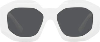Versace Stylische Sonnenbrille mit dunkelgrauen Gl&auml;sern - - Accessories - unisex - Wei&szlig; - 56 MM