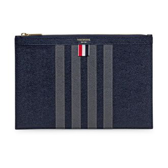 Thom Browne Homme, Accessoires, Bleu, Taille: ONE Size Porte-documents petit format 4-Barres