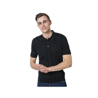 Gran Sasso Polo -Hemd stricken - - Tops - Herren - Schwarzk - XL