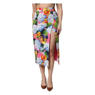 Dolce & Gabbana Floral Midirock mit hoher Taille - - Skirts - Damen - Mehrfarbig - XS