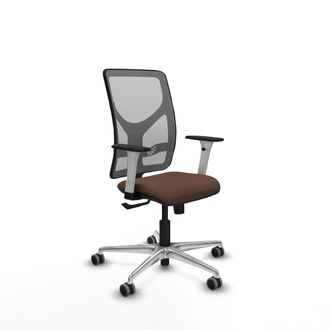 Piqueras y Crespo Klappstuhl mit Armlehnen in Wei&szlig; und Schwarz, h&ouml;henverstellbare Lendenwirbelst&uuml;tze, ausgestattet mit 3 Positionen und Schneideschaum, Grau/Dunkelbraun