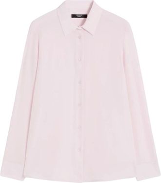 Max Mara Femme, Blouses et Chemises, Rose, Taille: 42 FR Chemise en cr&ecirc;pe de Chine en soie