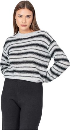 Kocca Femme, Pulls, Gris, Taille: 44 FR Pull Classique Ray&eacute; &agrave; Col Rond