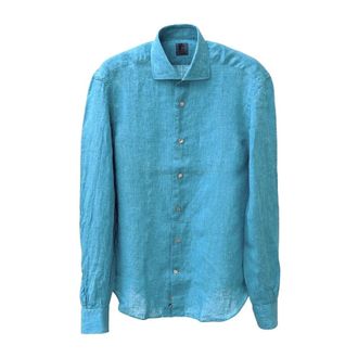 Mazzarelli Homme, Chemises, Bleu, Taille: XL Linea Blue Slim Fit Shirt