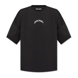 Palm Angels T-Shirt mit Logo - - Tops - Herren - Schwarzk - S