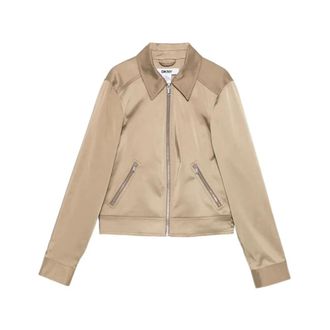 DKNY L/s Sateen Trucker Jacket - - Jackets - Damen - Beige - M