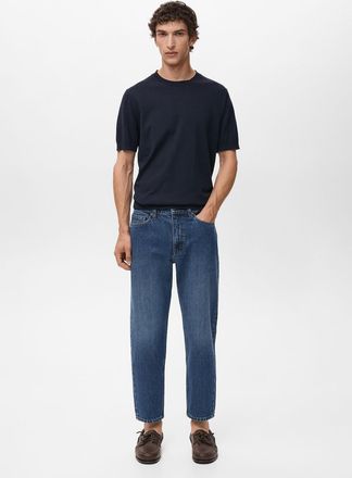 Mango Jean Sammy court coupe carotte bleu foncé - Homme - 38 - MANGO MAN
