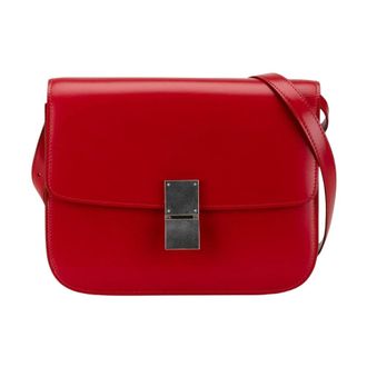 Celine Pre-owned Medium Calfskin Classic Box Umh&auml;ngetasche - - Pre-owned - Damen - Rot - ONE SIZE