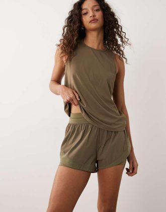 Sweaty Betty Tempo Run - Short - Marron kaki-Vert