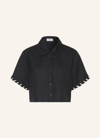 SIMKHAI Simkhai Cropped-Hemdbluse Auggie Mit Leinen schwarz
