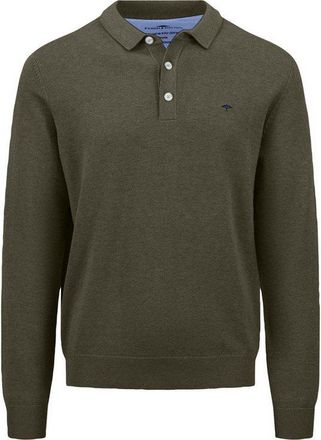 Fynch-Hatton Strickpullover aus Baumwolle, mit Polokragen und kurzer Knopfleiste