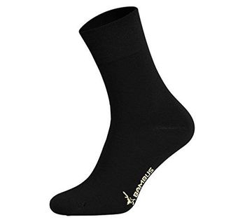 Tobeni 6 Paires Femme Homme Chaussettes en Bambou Affaires sans Élastique Unisexe Couleur Noir Taille 35-38