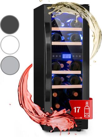 Klarstein Klarstein - Vinovilla 17 Built-In Duo Zweizonen-Weink&uuml;hlschrank 53l 17 Fl. 3-Farben Glast&uuml;r