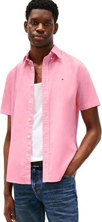 Tommy Hilfiger Chemise Homme Flex Poplin Solid Manches Courtes, Rose (Classic Pink), XL