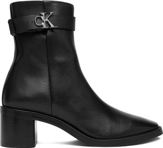 Calvin Klein Stiefeletten Calvin Klein Block Heel Boot W/ Metal Logo HW0HW02591 Schwarz