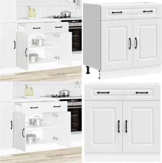 vidaXL Vidaxl - Armoire de cuisine Kalmar blanc bois ding&eacute;nierie