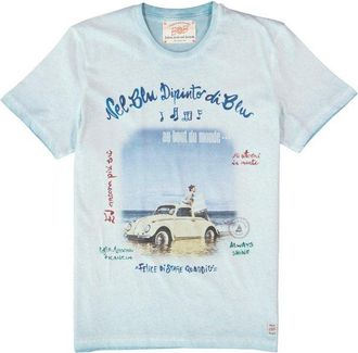 Bob Herren T-Shirt blau Baumwolle