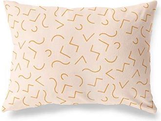 Bonamaison Le Jardin du Lin Kissen Zierkissenbezug Orange-Off Weiß Kissenbezug, Weich Bequem, Für Zuhause Autos Büro Sofa Wohnzimmer Couch Schlafzimmer Dekor, 35