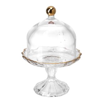 BESPORTBLE Moderner Glas Dessertst&auml;nder mit Haube Kleine Elegante Tortenplatte mit Fu&szlig; Staubdichte Abdeckung f&uuml;r Kuchen Cupcakes Obst und Snacks Vielseitiges Des