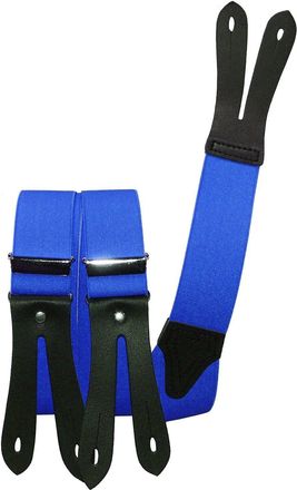 Harrys-Collection Hosenträger Knopfloch echte Lederpatten 11 Farben, Größen:120 cm, Farben:royalblau