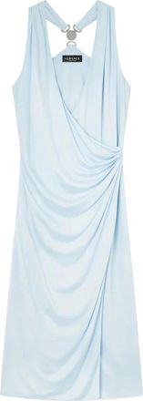 Versace Femme, Robes, Bleu, Taille: 40 FR Robe Midi en Jersey de Viscose