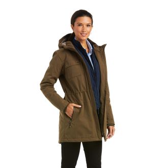 Ariat Womens Argentium Insulated Parka Jacket Long Sleeve in Earth, Size X-Small, by Ariat