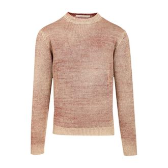 Original Vintage Heavy Linen Crewneck Sweater - - Knitwear - Herren - Rot - L
