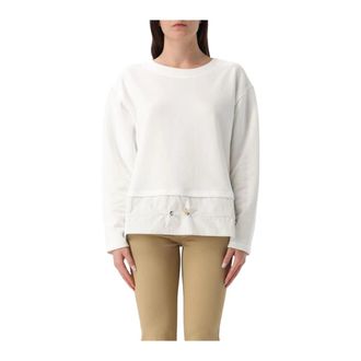 Fay Femme, Sweatshirts et sweats &agrave; capuche, Blanc, Taille: 38 FR Pull Sportif Superpos&eacute;