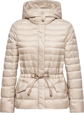 Moncler Moncler Doudoune Courte &Agrave; Capuche Raies, Femme, Beige, Taille: 00