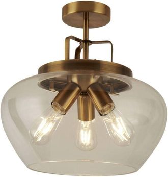 Searchlight Boule - 3 Light Semi Flush Bronze, Glas, E27 - Searchlight