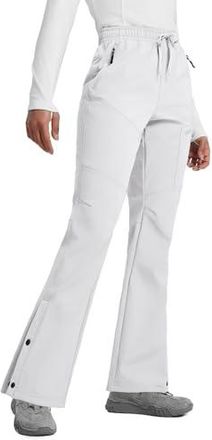 Baleaf Pantalon de ski pour femmes doubl&eacute; polaire thermique r&eacute;sistant &agrave; leau softshell &eacute;vas&eacute; pour dames marche randonn&eacute;e avec poches &agrave; fermeture &eacute;clair, blan