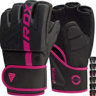 RDX Sports Profi MMA Handschuhe Training, Kara Maya Hide Leder, Sparring Grappling Kampfsport Kickboxen Schwarz Gloves Muay Thai Boxing, Boxsack Pratzen Sandsack
