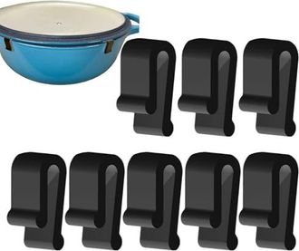 Generic Lot de 8 clips de protection pour couvercle de four hollandais, clips de protection flexibles pour couvercle de four, protections antid&eacute;rapantes pour 