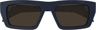 Gucci Rechteckige Sonnenbrille - - Accessories - unisex - Blau - 54 MM