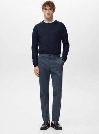 Mango Pantalon Prato chino super slim fit cropped bleu indigo - Homme - 36 - MANGO MAN