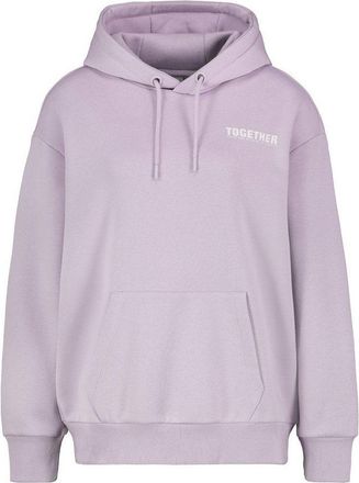 Sublevel Hoodie mit K&auml;ngurutasche und Schriftzug f&uuml;r Damen Baumwolle Normal Fit Rundhals bedruckt atmungsaktiv