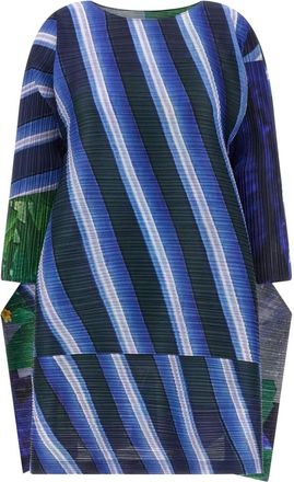 Issey Miyake Femme, Robes, Multicolore, Taille: 42 FR City Collage Pleated Midi Dress