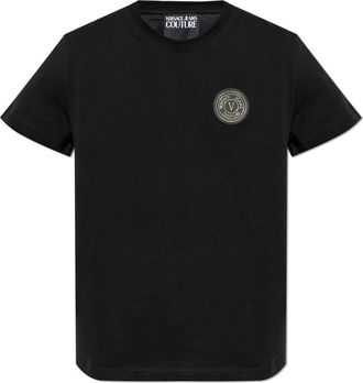Versace Jeans Couture Homme, Tops, Noir, Taille: XL T-shirt avec Patch Logo