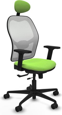 Piqueras y Crespo B&uuml;rostuhl mit 2D-Armen, h&ouml;henverstellbare Lendenwirbelst&uuml;tze und festes Kopfteil, ausgestattet mit Syncro/Traslack und injiziertem Schaumstoff, Wei&szlig;/P