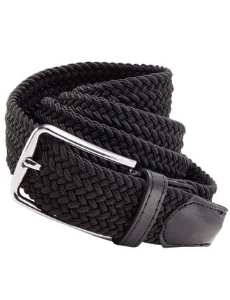 LisaModa Herren Stretch Flechtgürtel LM1000 Stretchgürtel Stoffgürtel Viele Farben (Schwarz, 100-125)