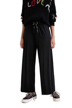 Desigual Womens Pant_Eva L&auml;ssige Hose, Black, L