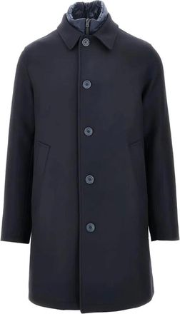 Herno Homme, Manteaux, Bleu, Taille: 3XL Trench-coat &agrave; col isol&eacute;