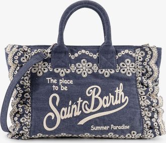 MC2 Saint Barth Colette denim shoulder bag with Sangallo embroidery - MC2 SAINT BARTH - gender_Woman