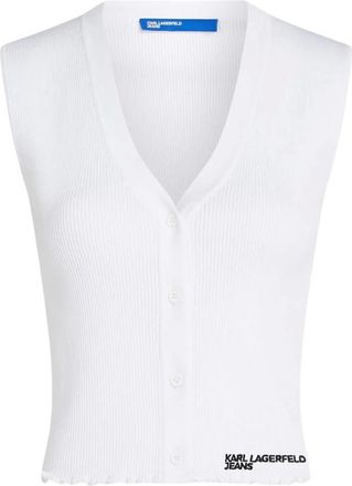 Karl Lagerfeld Femme, Pulls, Blanc, Taille: 38 FR KLJ Light Knit Top